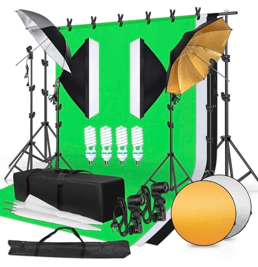 撮影機材一式(ライト×２、パラソル×２ 背景布×３ 、反射板)(プロモーションリンクの方は選択不要)の画像1