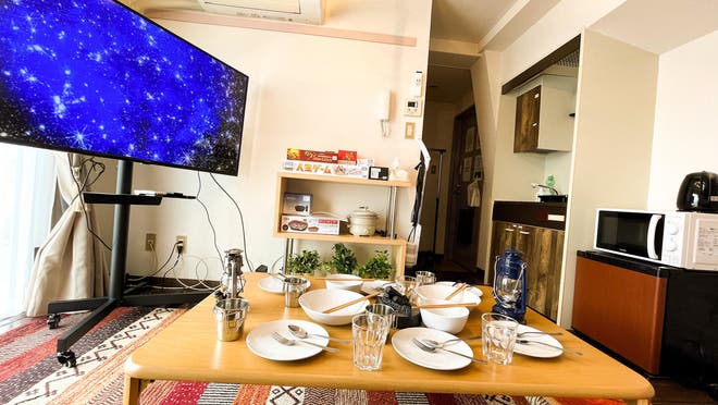 ⛄冬割❄大人気ゲーム機無料🎮【Wood Space立川】立川駅5分🚃2名以下特価💖グランピング✨キッチン🍽50型TV📺の写真10