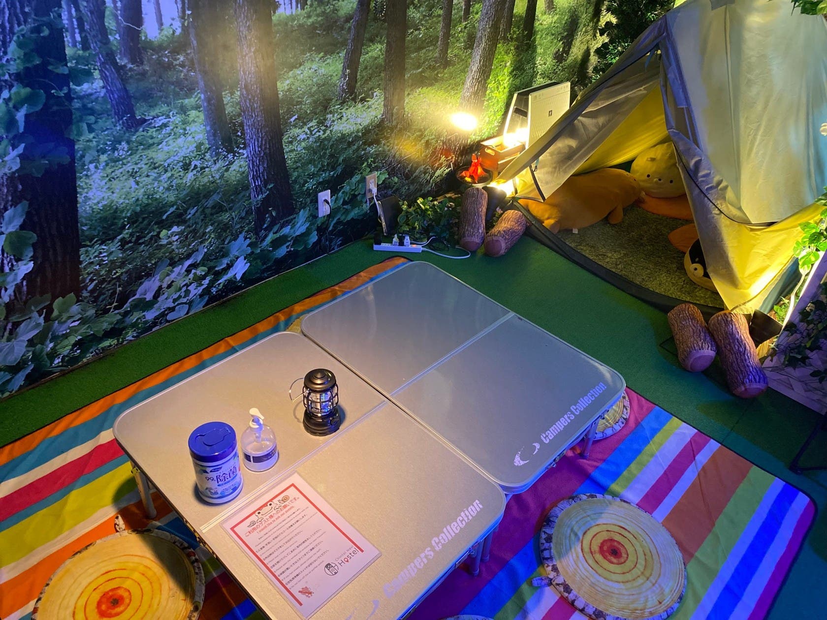 ⛺テントとワタシ⛺☆雨の日でも室内で手ぶらで本格的なキャンプ体験が楽しめます。☆Netflix完備☆の写真27