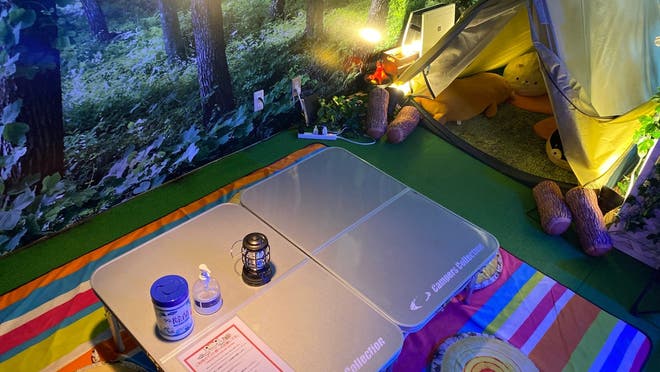 ⛺テントとワタシ⛺☆雨の日でも室内で手ぶらで本格的なキャンプ体験が楽しめます。☆Netflix完備☆の写真27