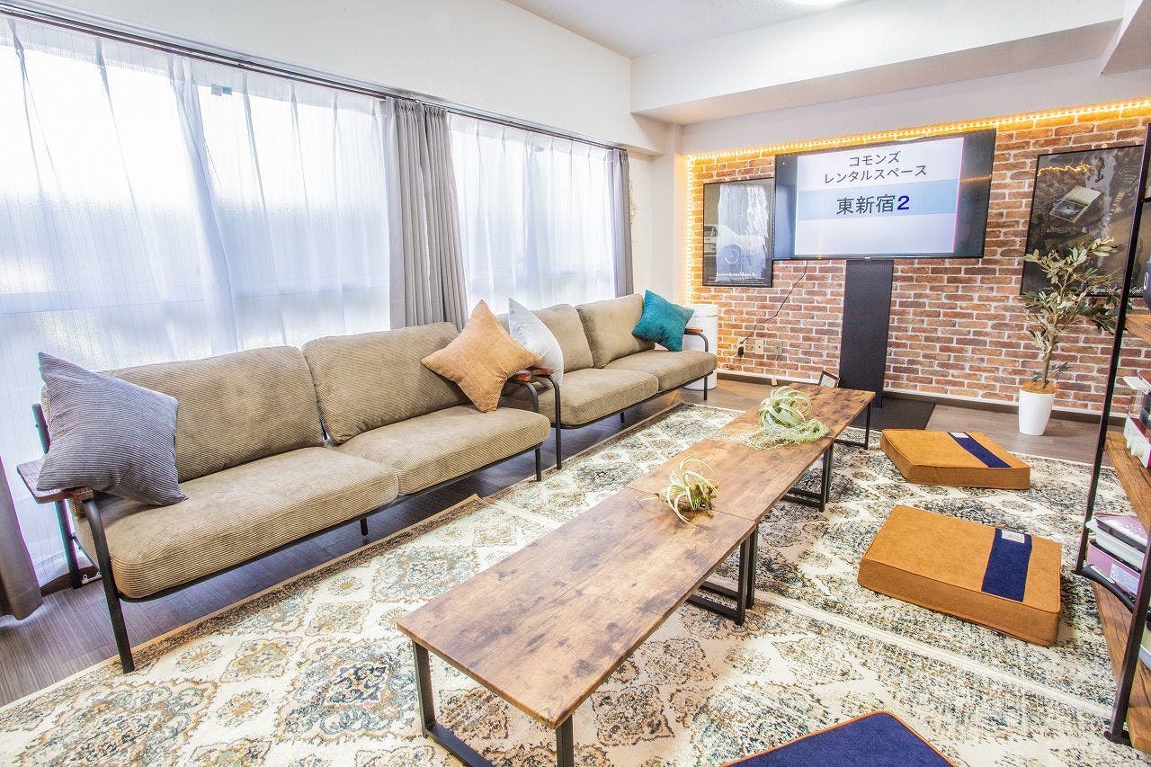 【東新宿駅2分！】綺麗な室内！WiFi・テレビ・冷蔵庫・調理器具・食器完備！コモンズレンタルスペース 東新宿２の写真6
