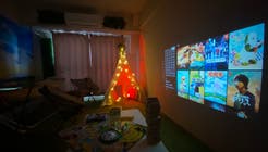 【祇園店03】キャンプ風✨大画面でネトフリ&ゲーム🎮プラネタリウム✨ボードゲーム✨会議/プロジェクター/女子会/ママ会/デート/の写真3