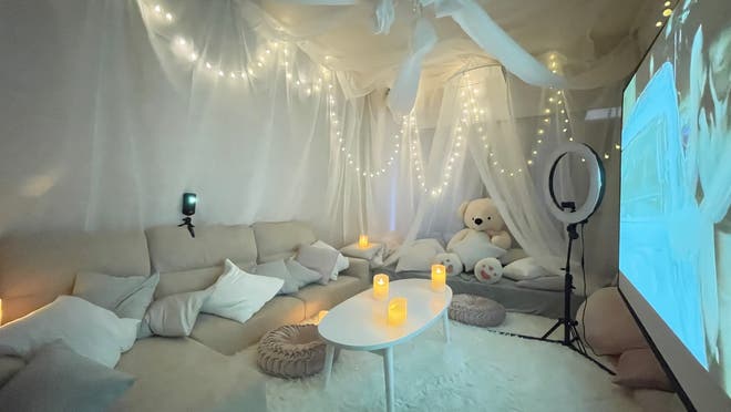 【アソシア-reve新栄】夢のようなお部屋⭐️大型80㌅スクリーン🎬Netflix/Hulu見放題🍿女子会・推し活❤️の写真5