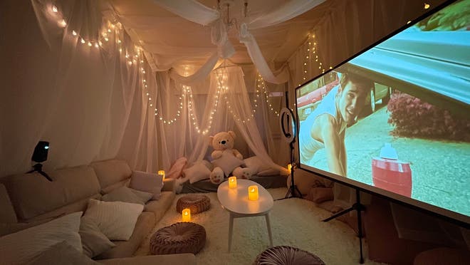 【アソシア-reve新栄】夢のようなお部屋⭐️大型80㌅スクリーン🎬Netflix/Hulu見放題🍿女子会・推し活❤️の写真4