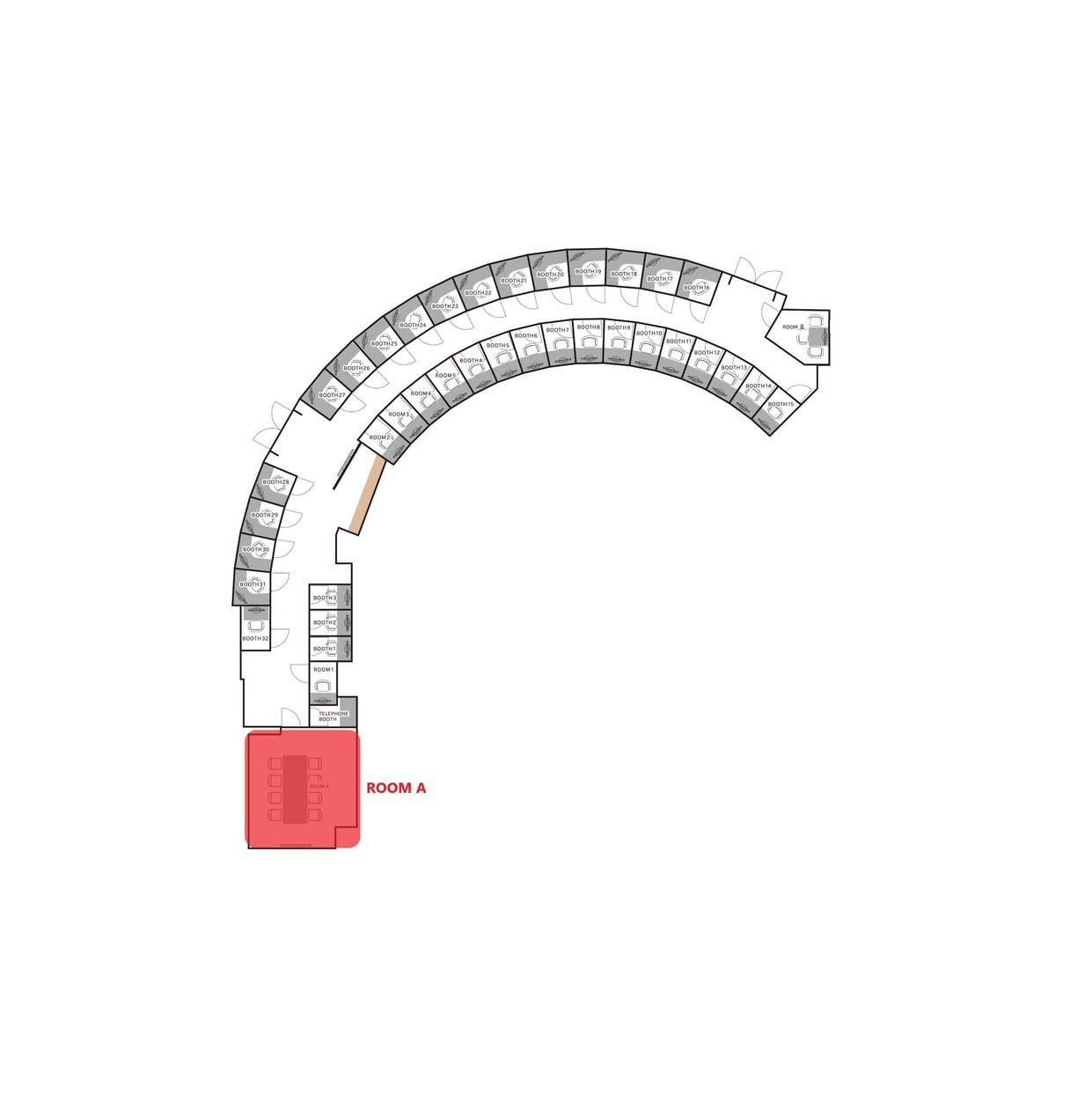 ★今すぐ予約★新橋駅直結の会議室【ROOM_A】最大8名完全個室/大画面モニター完備☆商談や会議★高速Wi-Fi/フリードリンクの写真2