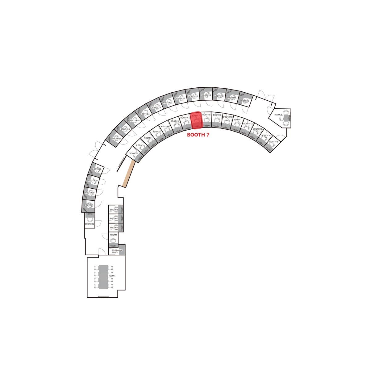 【マイナビBOOTH７】全室モニター付き／フリードリンク有りの集中空間／今すぐ予約◎／新橋駅直結の施設です。の写真10
