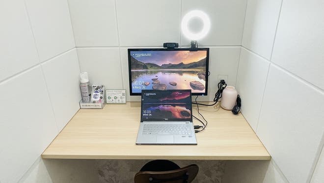 【江戸堀】1名用WEB会議室 #受付スタッフ#完全個室#Wi-Fi完備#テレワーク#WEB会議の写真1