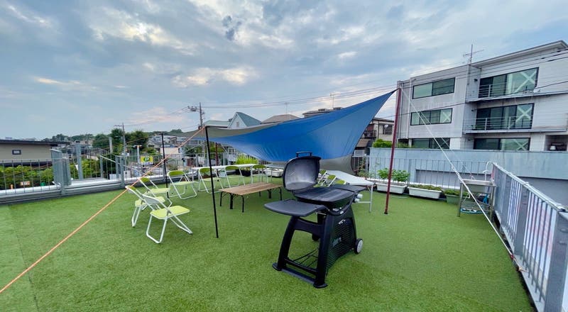 駅徒歩1分の富士山が見える貸切ガーデン！ファミリーやお友達家族と貸切で。BBQグリルオプションあり。