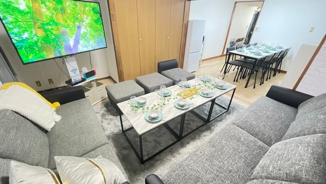 【広いキッチン🍽】駅6分✨最大20名🙆♀️100㌅大画面でゲーム・鑑賞🎥24H🌃【alpha_001】の写真8