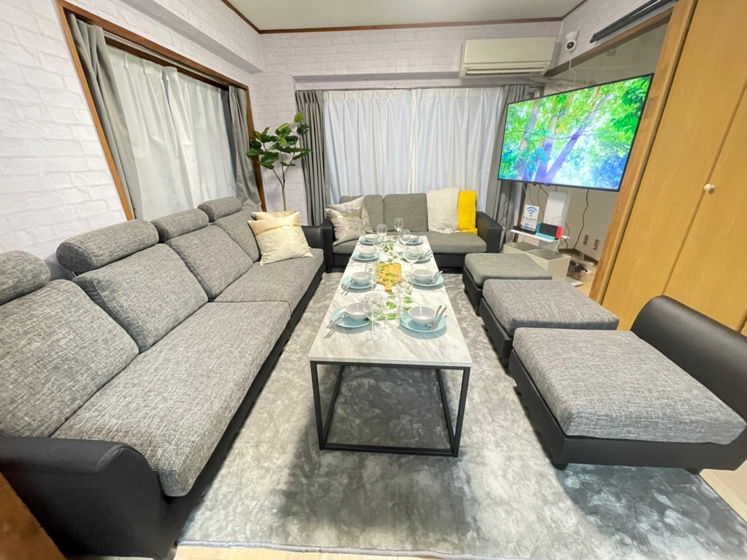 【広いキッチン🍽】駅6分✨最大20名🙆‍♀️100㌅大画面でゲーム・鑑賞🎥24H🌃【alpha_001】の写真7