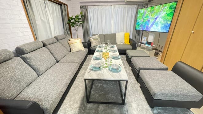 【広いキッチン🍽】駅6分✨最大20名🙆♀️100㌅大画面でゲーム・鑑賞🎥24H🌃【alpha_001】の写真7