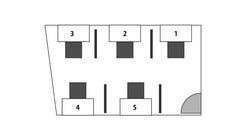 <The KARIROOM D3>オープンスペース1名席💺光回線Wi-Fi📶テレワーク/ZOOM/自習の間取り図1