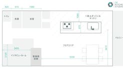 自然光が入る錦糸町徒歩4分のキッチンスタジオの間取り図1