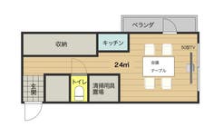 【天神南駅徒歩4分】完全個室/会議や打合せに/フリーWiFi・50型TVモニター・DVDプレーヤー・ホワイトボード無料の間取り図1