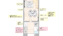 🌸期間限定割🌸最大50%割引🎊駅徒歩4分🚉65㌅大型TV📺&プロジェクターで鑑賞会📹女子会🍰推し活💞撮影会📸デート👫歓迎会🍺の間取り図1