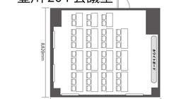 【壺川駅徒歩5分】定員42+α名!プロジェクター含む備品・高速Wi-Fi無料!壺川204会議室の間取り図1