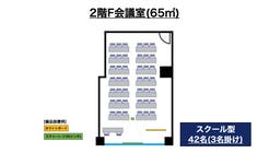 ⭐NEW⭐【六本木一丁目駅徒歩5分】無料備品多数☆会議・研修・試験会場・WEBセミナー・ZOOM快適ビジネス仕様!2階F会議室の間取り図1