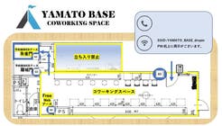 【パーソナルブース朱雀門】近鉄大和西大寺駅から徒歩6分の高速Wi-Fi完備の1時間から利用できる1人専用ブースです。の間取り図1