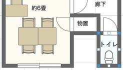 元警察の駐在所のスペースです。休憩・会議・リモート作業に。コンビニ徒歩4分。大型車駐車スペースあり。の間取り図1