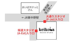 【Gst】東中野駅近、防音、ほぼ月1調律の3型グランドピアノ、清潔で快適、24時間OK、ネット完備。楽器・歌の練習、レッスンの間取り図1