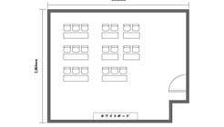 【旭橋駅徒歩3分】定員20+α名!プロジェクター含む備品・高速Wi-Fi無料!泉崎402会議室の間取り図1