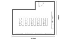 【旭橋駅徒歩3分】定員15+α名!プロジェクター含む備品・高速Wi-Fi無料!泉崎503会議室の間取り図1