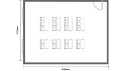 【旭橋駅徒歩3分】定員20+α名!プロジェクター含む備品・高速Wi-Fi無料!泉崎601会議室の間取り図1