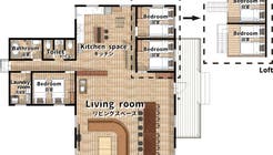 海まで車で5分の一棟貸し切りヴィラ!撮影スタジオとしてご利用いただけます!の間取り図1
