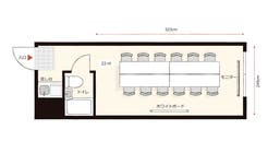 【新宿駅3分】12席、光回線高速WiFi、モニター・ホワイトボード完備☆1日1回スタッフ完全清掃の会議室の間取り図1