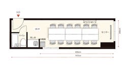 【新宿駅4分】12席、光回線WiFi・モニター・ボドゲ完備☆1日1回スタッフ完全清掃の会議室の間取り図1
