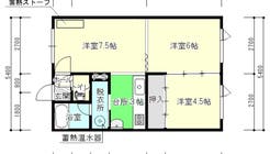 閑静な住宅街にあるマンションの一室の間取り図1