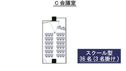 ☆NEW☆【梅田駅直結/阪急ターミナルビル内】無料備品多数!会議・研修・試験会場・WEBセミナー【C会議室】の間取り図1