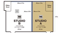 【2025年5月NEWオープン♪】駅チカ徒歩2分♪最高級舞台床リノリウム&設備_Aスタジオの間取り図1