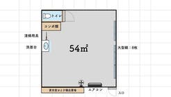 【丸太町駅5分🚶】オープンセール🎉最大16人👥大型鏡8枚🪞54㎡🏠完全個室!ダンスの自主練習やヨガのレッスンに最適✨の間取り図1