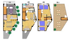 屋上BBQ可!カラオケルーム!楽器演奏可!30名様利用可☆ゆったりスペース125㎡の間取り図1