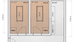 【Room1】アンチエイジングラボ:千葉駅徒歩5分レンタルサロンとは思えない内装が自慢の間取り図1
