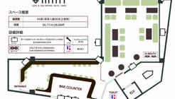 六本木交差点から徒歩2分の立地に、モニター11台完備のスポーツ観戦や撮影に最適なスペースが誕生!の間取り図1
