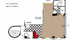 アートスタジオ 駅近でダンスにスポーツに、気軽にフリーパーソナルスペース。の間取り図1