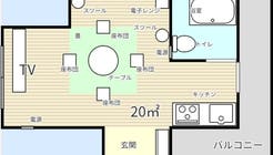 【For multi-purposes】【Spring🌸1日2組まで限定💻✏🎂】40型AndroidTV📺東京新宿waSpaceの間取り図1