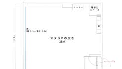 【中野駅2分】ダンスができるレンタルスタジオ/幅5.1mの大型鏡/ダンス・バレエ用リノリウム床/練習・教室利用に最適なスペースの間取り図1