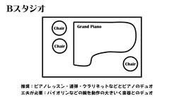 Bスタジオ:1,200円(/1h)でグランドピアノが弾ける4帖。音楽機材も無料。御茶ノ水駅から徒歩7分。の間取り図1